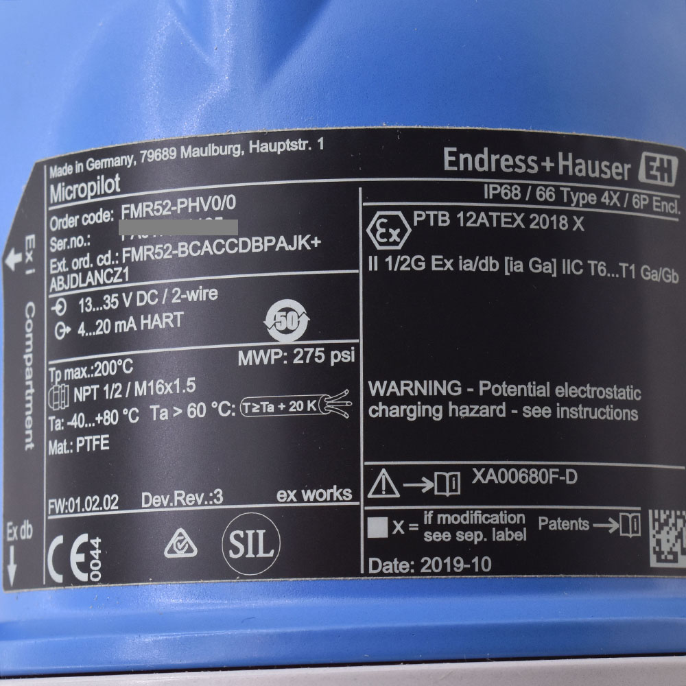 ترانسمیتر سطح راداری اندرس هاوزر مدل FMR52|پیکاتک